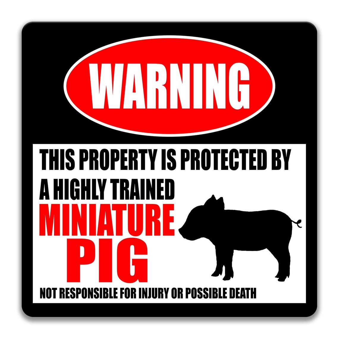 Pig Sign Miniature Pig Warning Sign Funny Pig Sign Pig Barn | Etsy