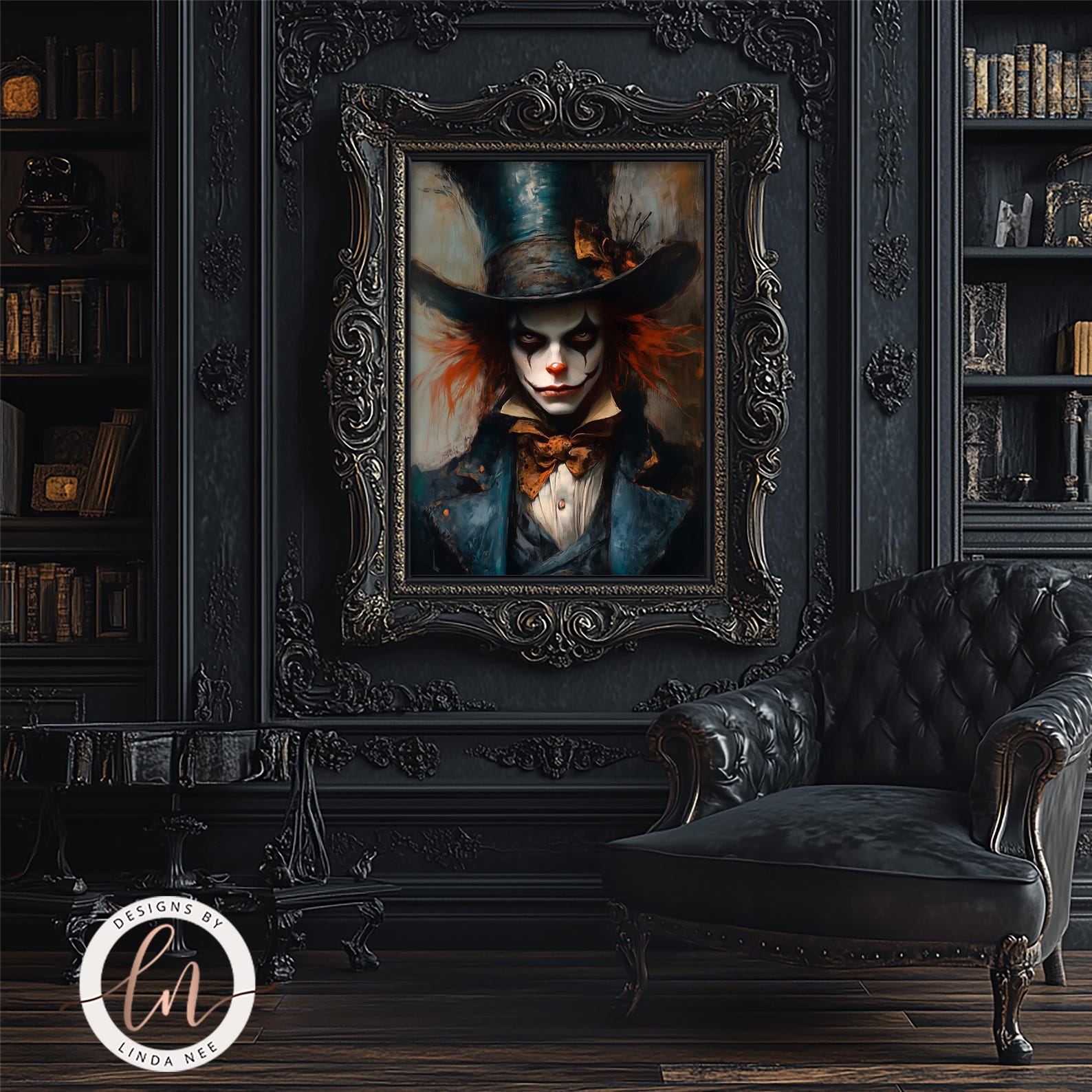 Alice in Wonderland Print, Mad Hatter Portrait, Literary Gifts, Gothic ...