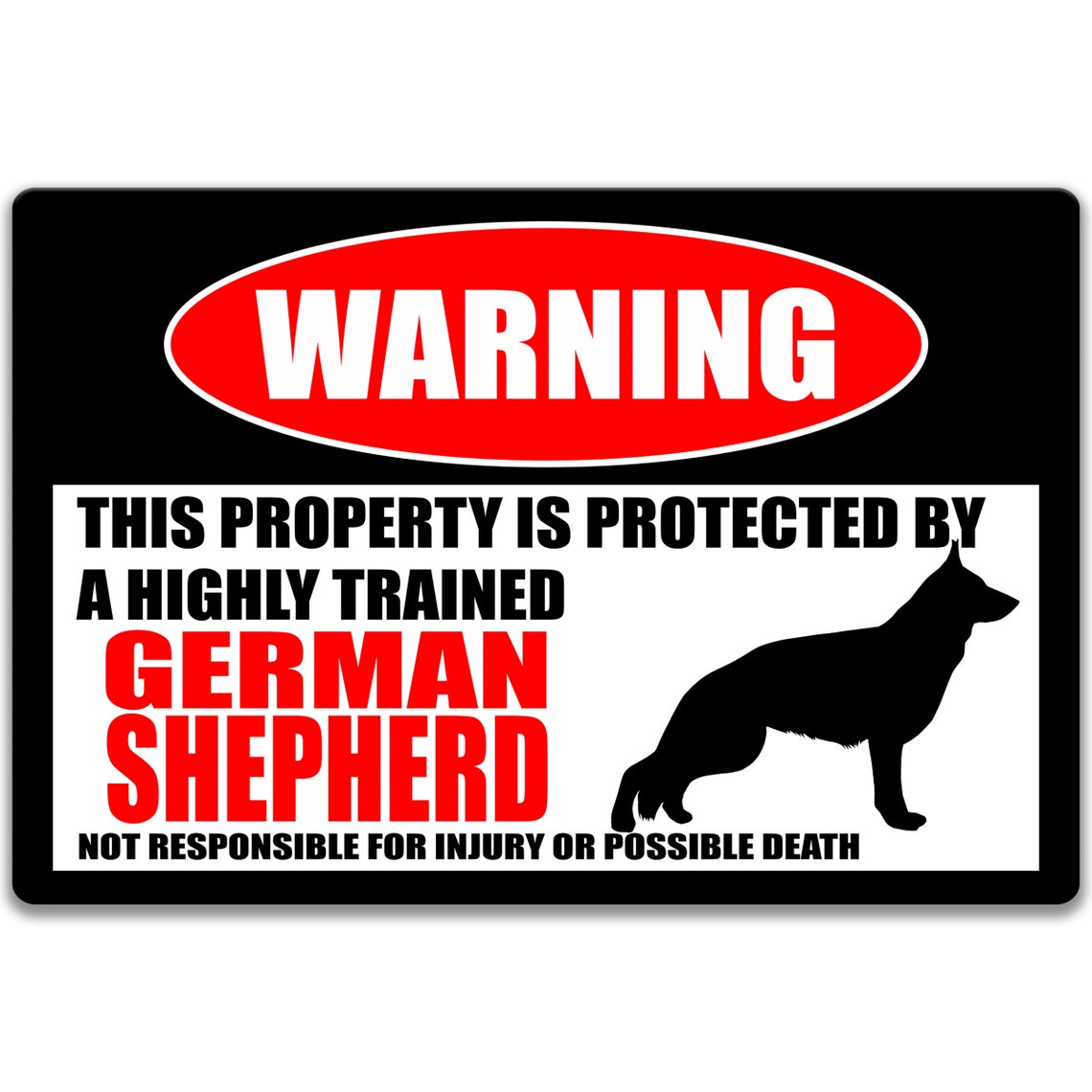 German Shepherd Dog Sign No Trespassing Sign Funny Metal Sign - Etsy