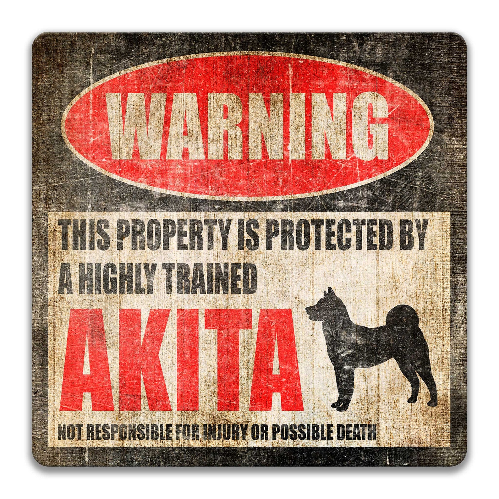 Akita Sign Funny Dog Sign No Trespassing Sign Dog Warning Sign - Etsy