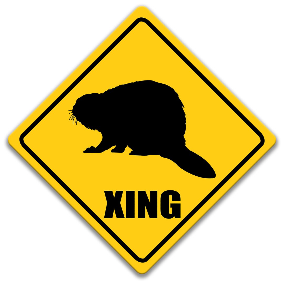 Beaver Metal Sign, Lake House Decor, Beaver Warning, Campsite Welcome ...