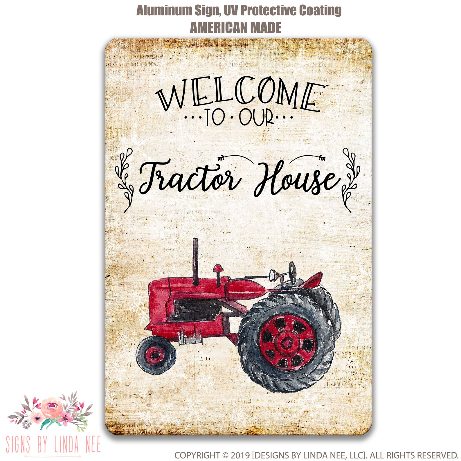 Personalized Red Tractor Sign Tractor House Farmhouse Sign | Etsy