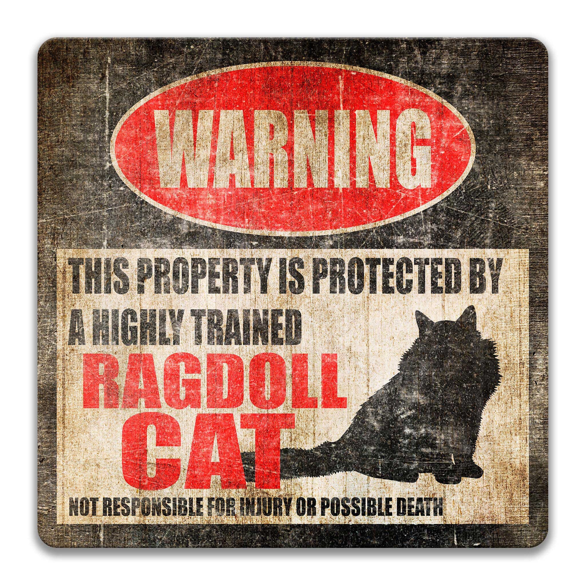 Funny Ragdoll Cat Sign Cat Warning Sign Cat Novelty Sign Cat | Etsy