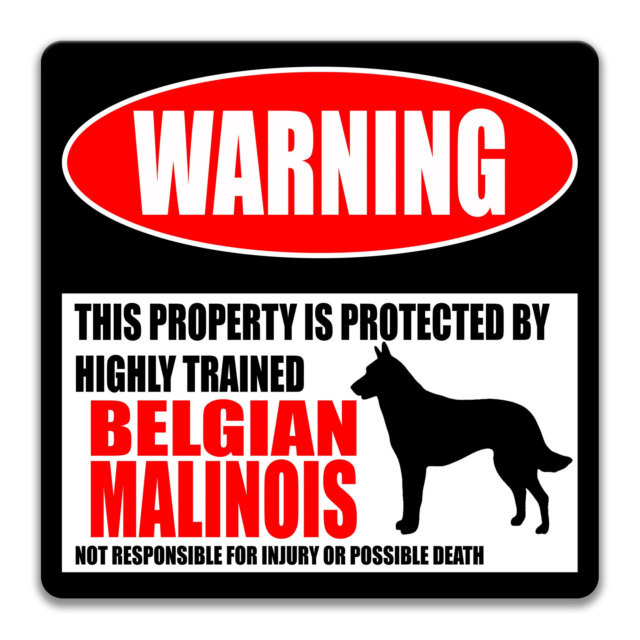 Belgian Malinois Sign Security Sign No Trespassing Sign Dog Warning ...