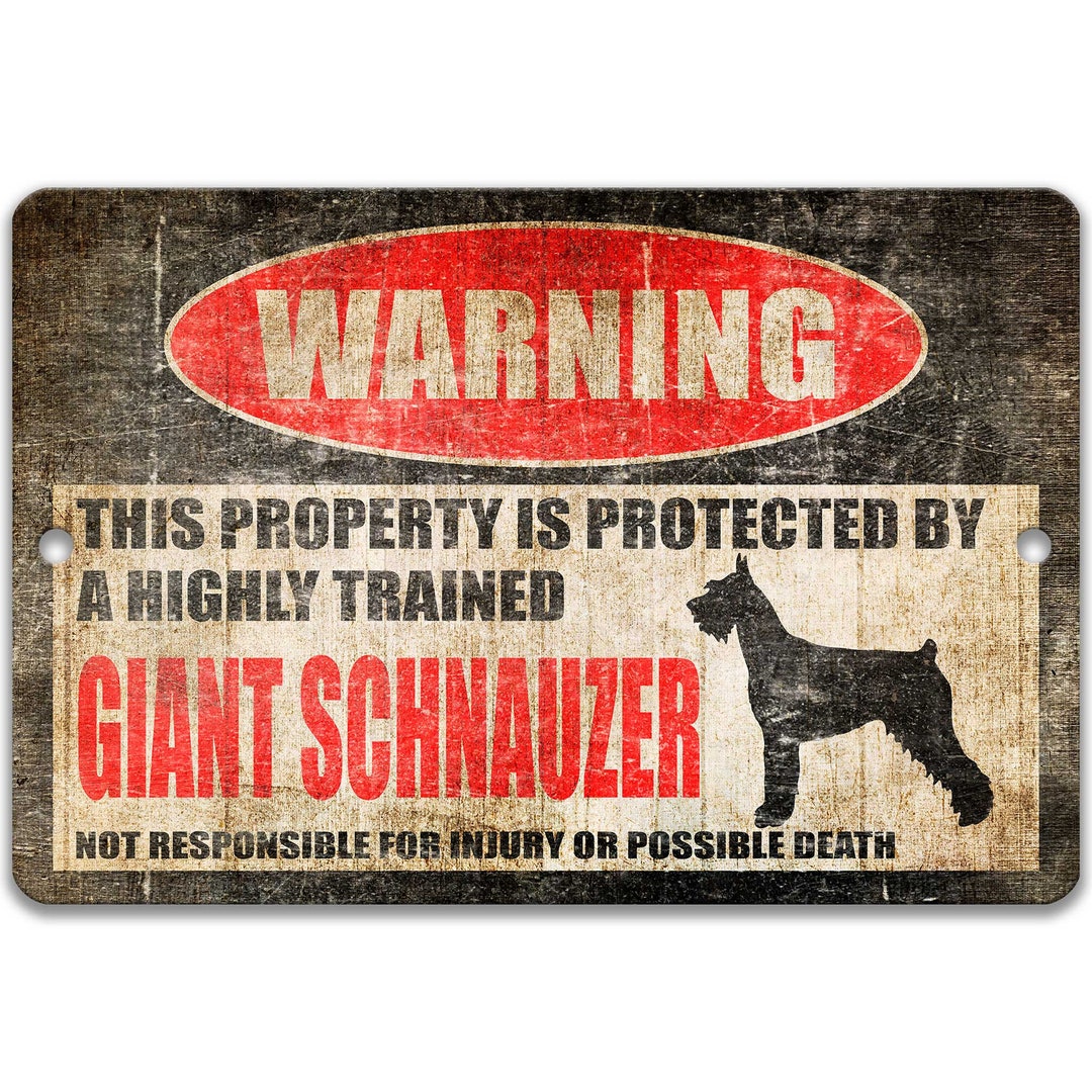 Funny Giant Schnauzer Sign Dog Warning Sign Dog Decor Dog Mom Gift Dog ...