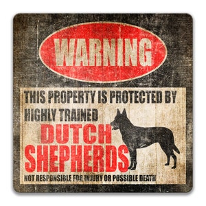 K9 Security Dog Dutch Shepherds Sign, No Trespassing, Dog Warning Sign ...
