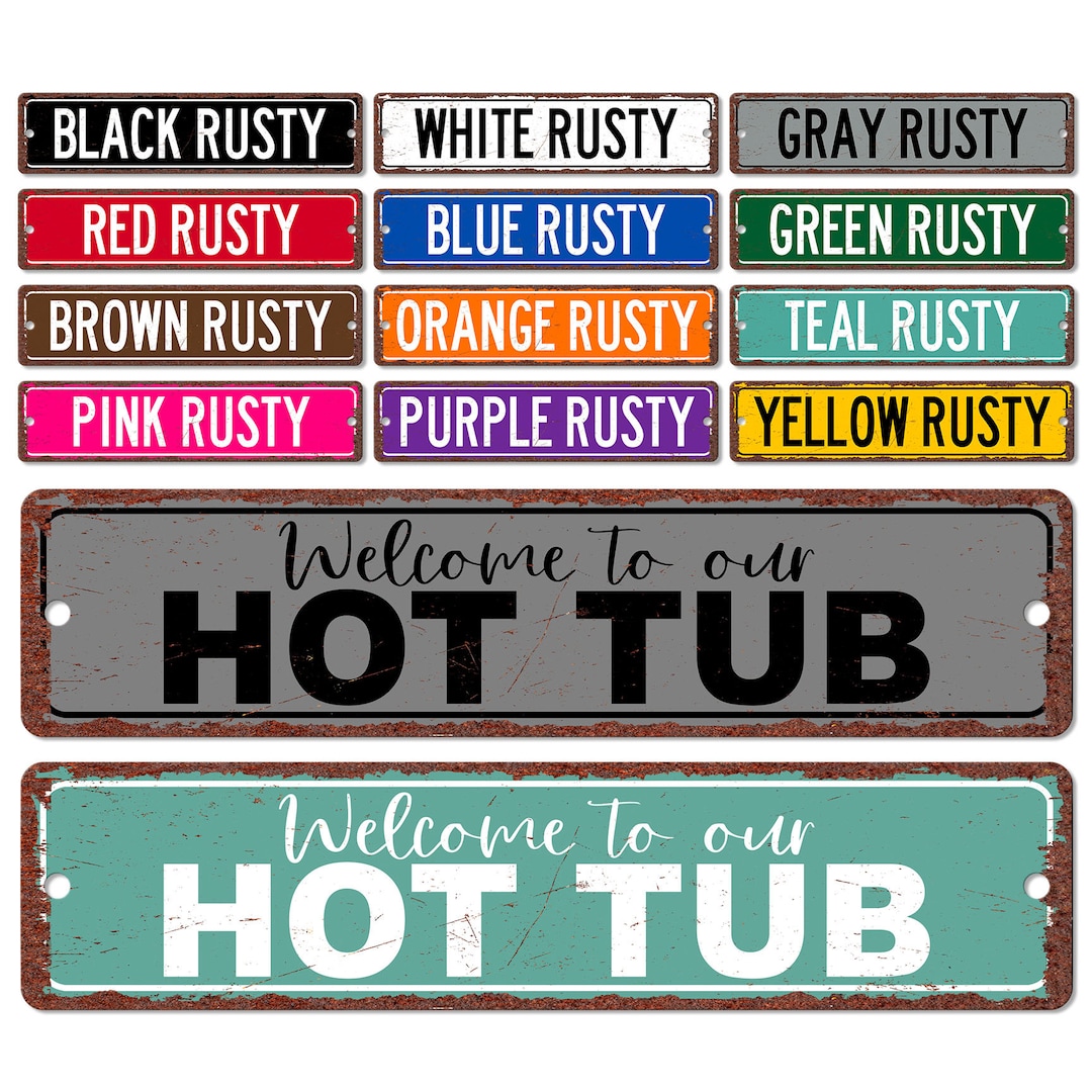 Welcome to Our Hot Tub Sign, Summer Backyard Pool Decor, Pool House ...