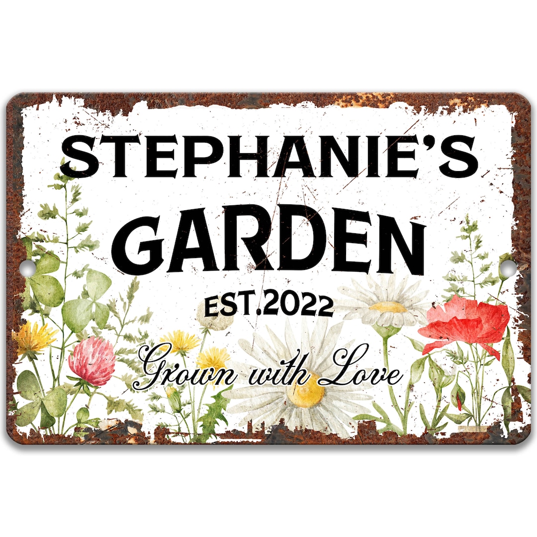 Personalized Flower Garden Sign, Plant Sign, Butterfly Garden Grown ...
