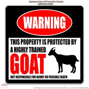 Goat Warning Sign Funny Goat Sign Goat Decor Barn Sign Yard | Etsy