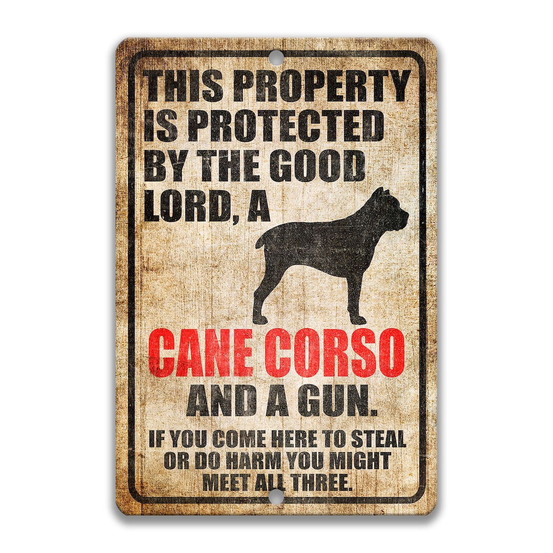 Cane Corso Dog Sign, Dog Warning Sign, Dog Sign Warning Sign, Dog Gift ...