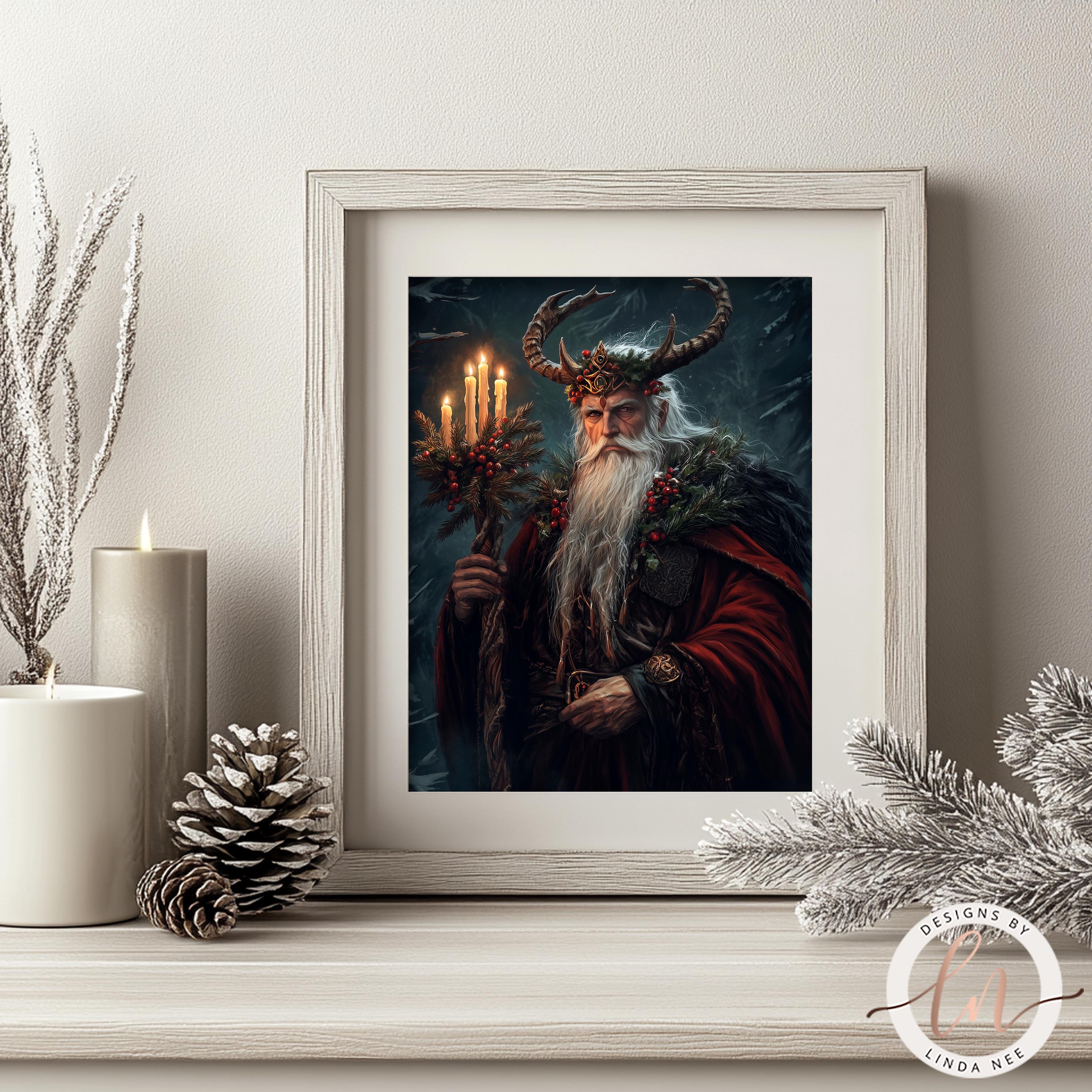 Yule King Print, Pagan Yule Art, Folklore, Norse, Mytholgy, Yuletide ...