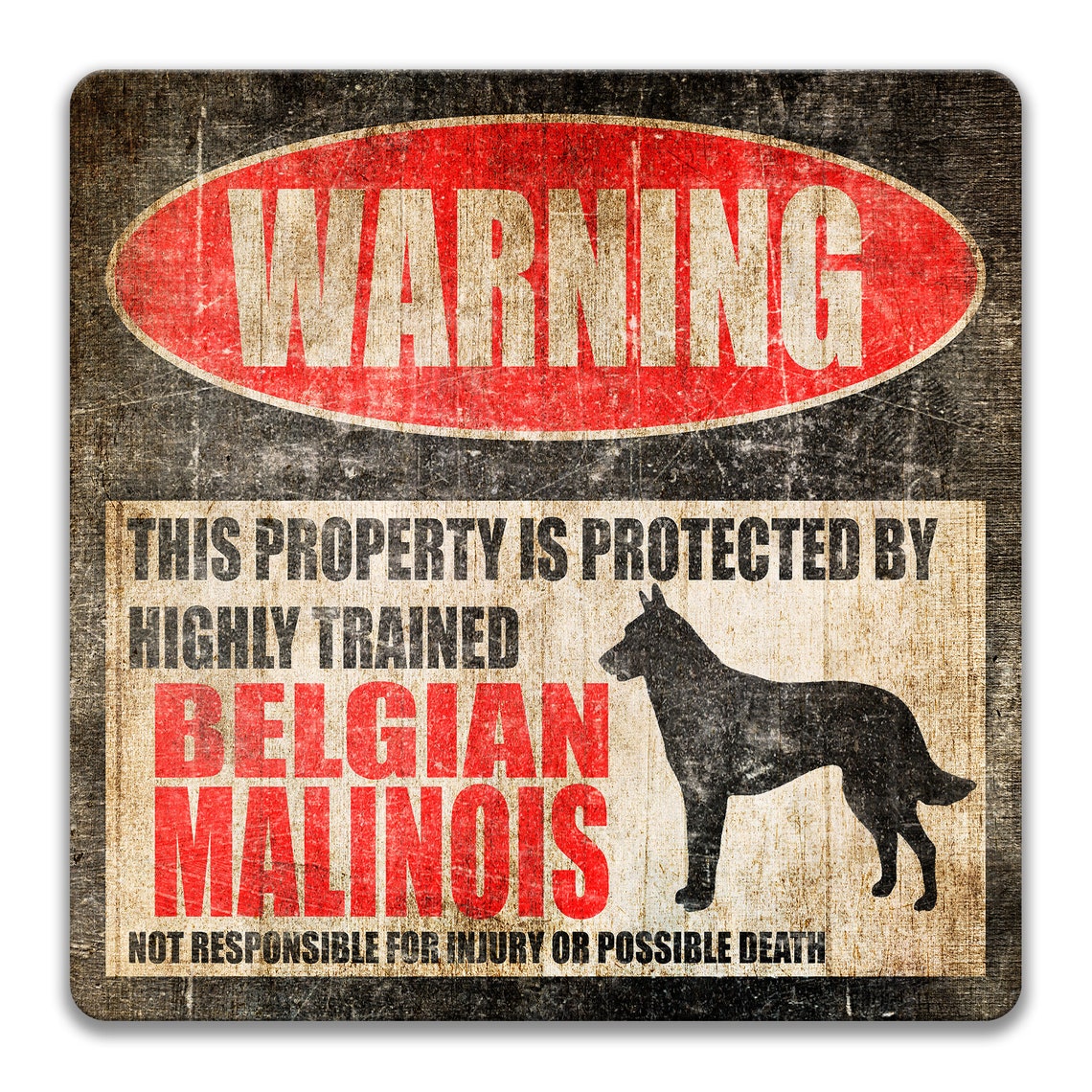 Belgian Malinois Sign Security Sign No Trespassing Sign Dog - Etsy