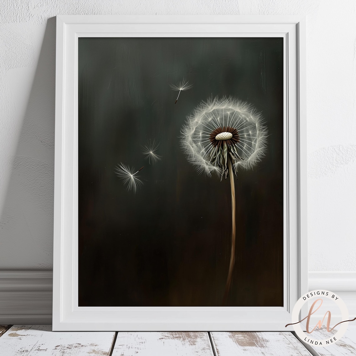 Dandelion Dark Academia Wall Art Print, Gothic Floral Painting, Vintage ...