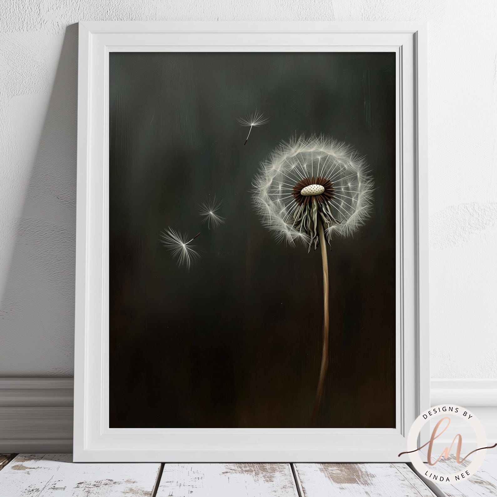 Dandelion Dark Academia Wall Art Print, Gothic Floral Painting, Vintage ...