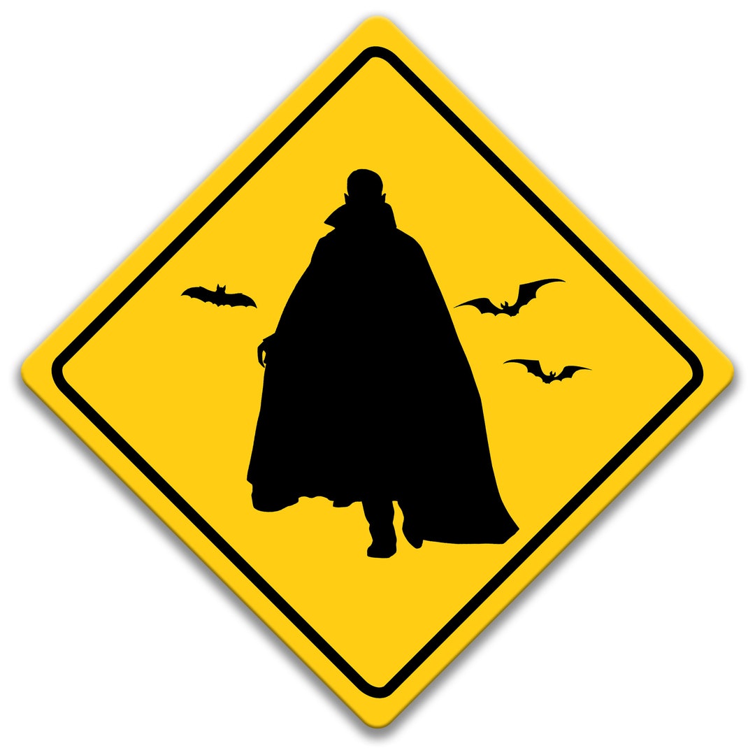 Vampire Crossing Caution Sign, Vampire Yard Sign, Vampire Metal Outdoor ...