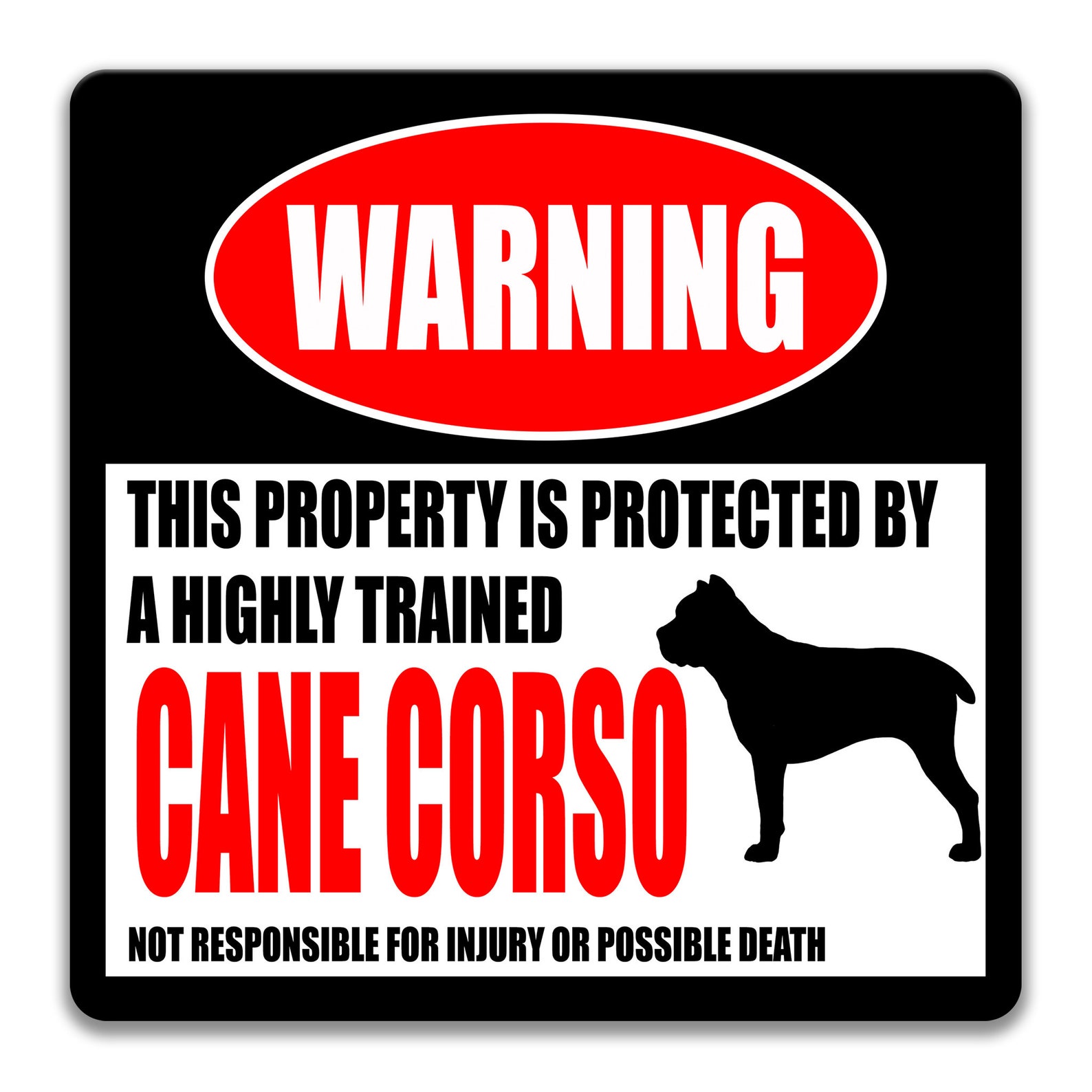 Cane Corso Sign Security Sign No Trespassing Sign Dog Warning - Etsy