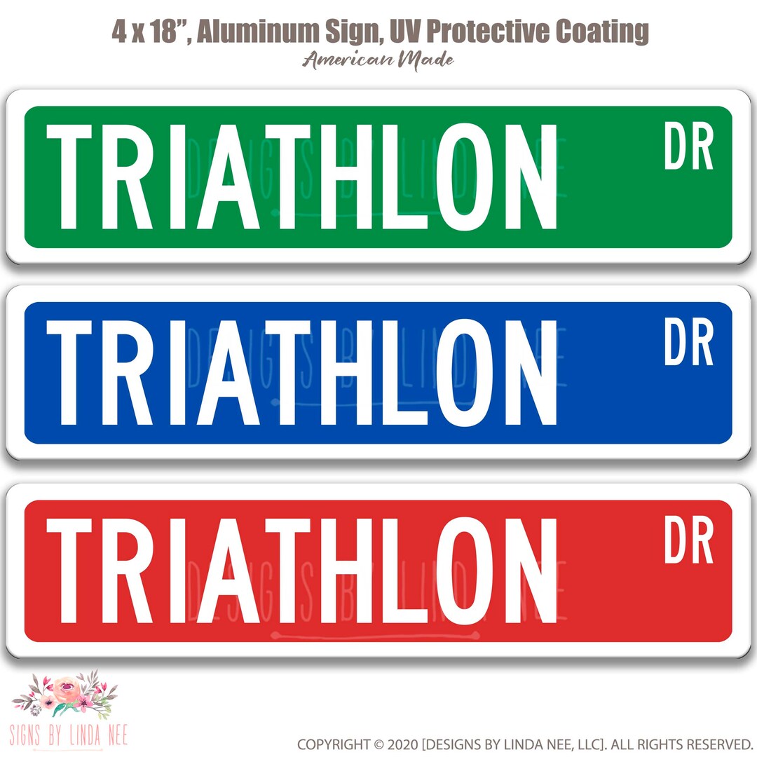 Triathlon Sign, Triathlon Gift, Swimming Biking Running Triathlon Decor ...