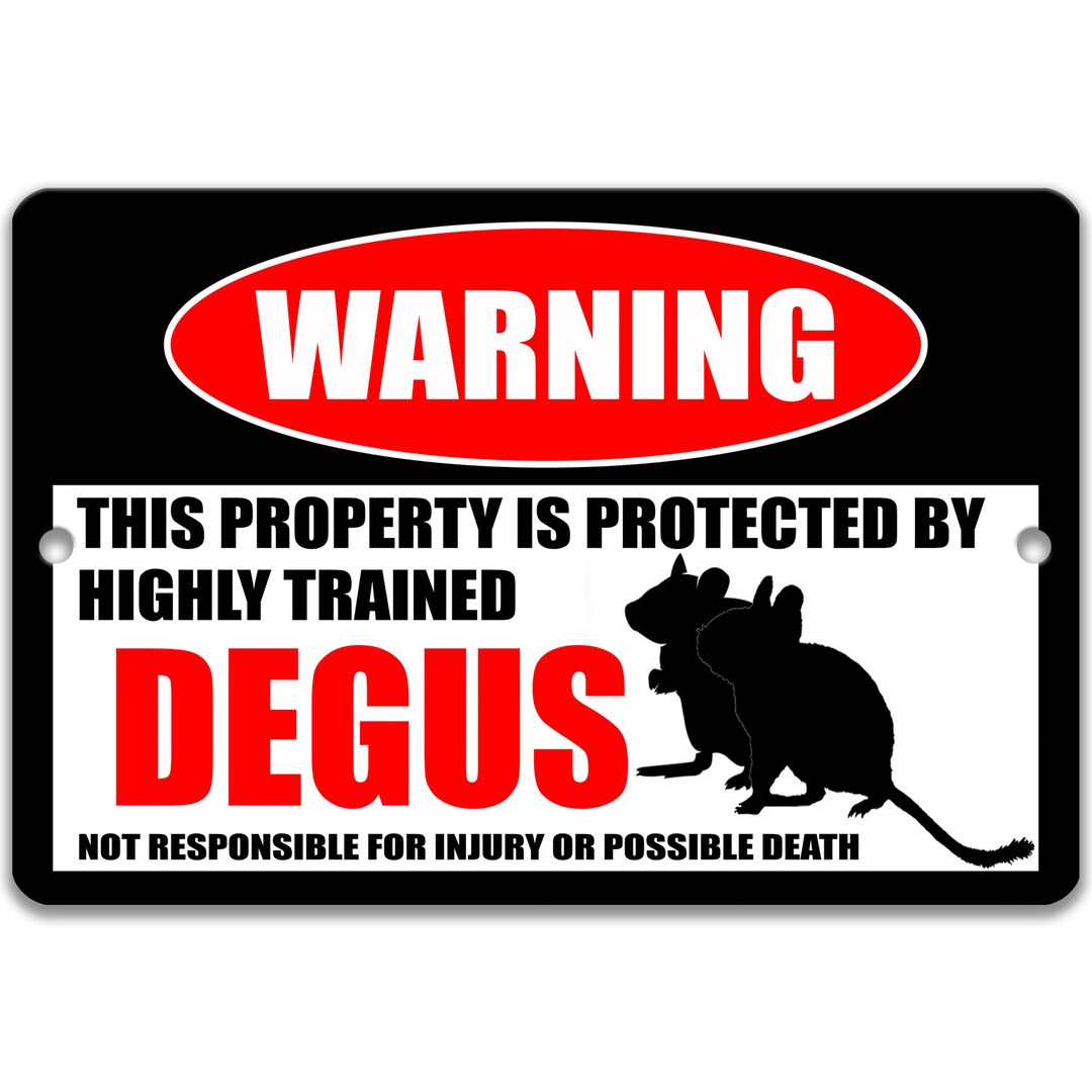 Funny Degu Sign Protected by Degus Animal Decor Pet Degu Sign - Etsy