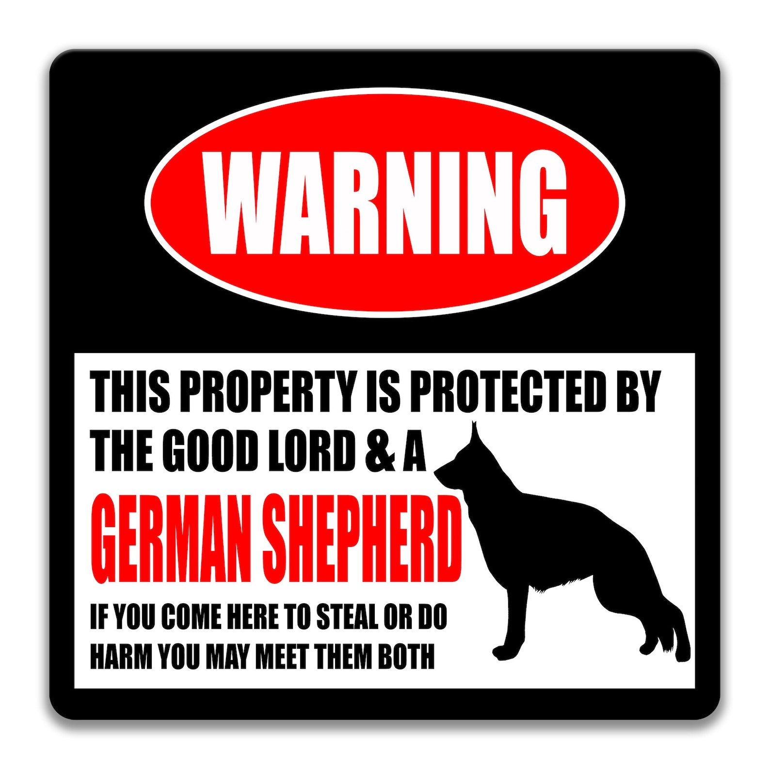German Shepherd Dog Sign No Trespassing Sign Funny Metal Sign Dog ...