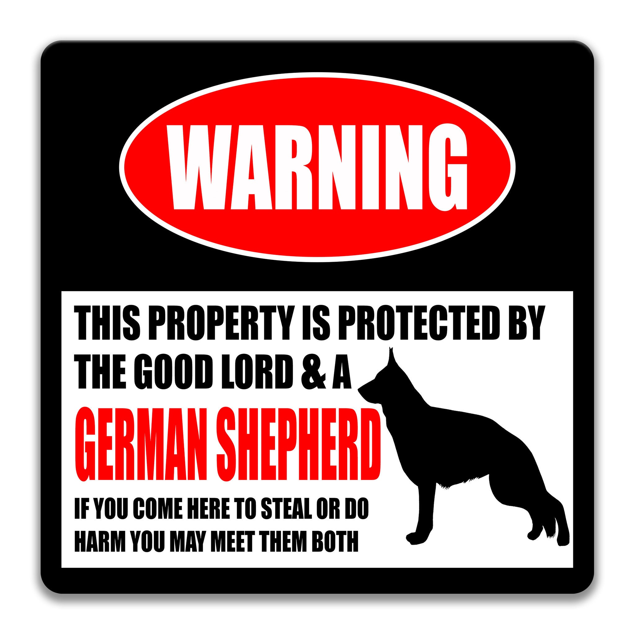 German Shepherd Dog Sign No Trespassing Sign Funny Metal Sign - Etsy