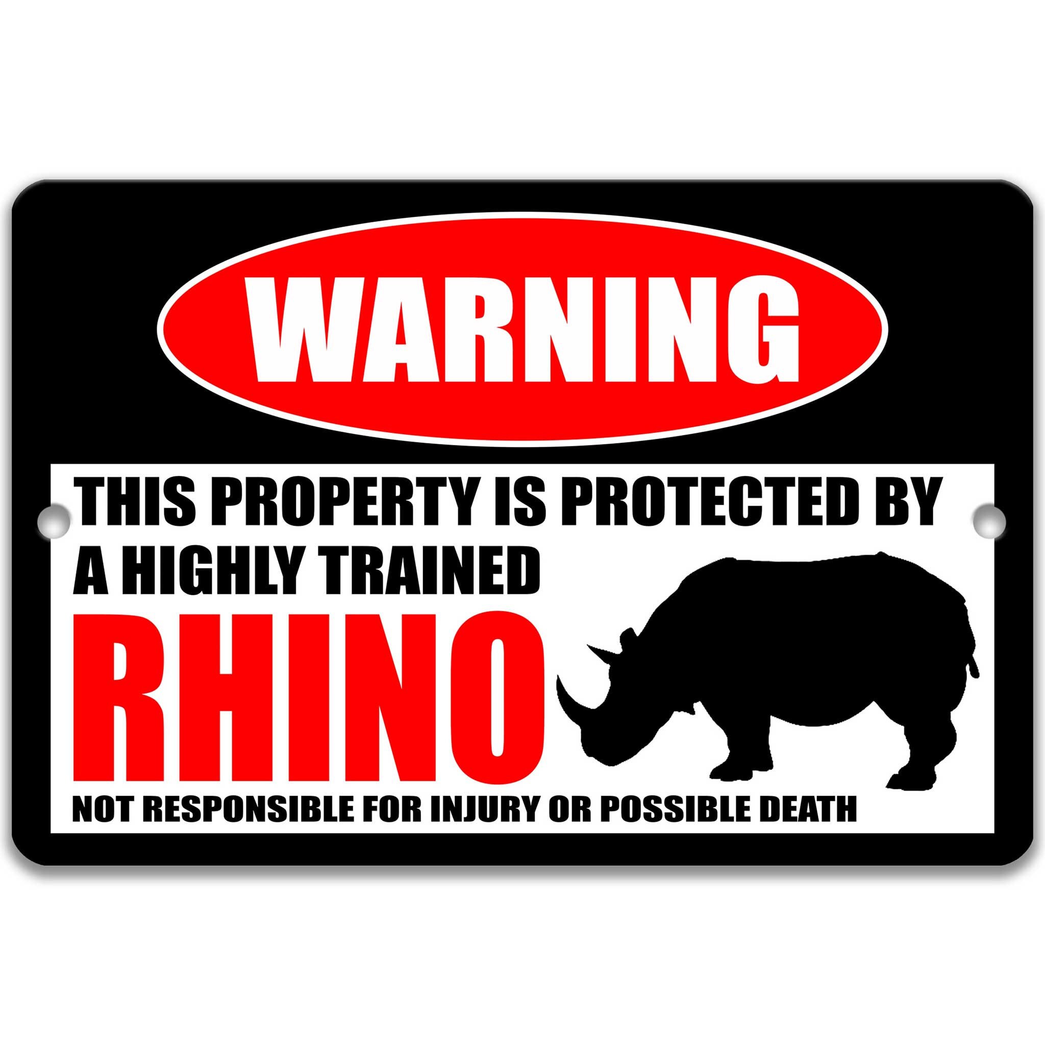 Funny Rhinoceros Sign Rhino Sign Rhino Warning Pet Sign | Etsy