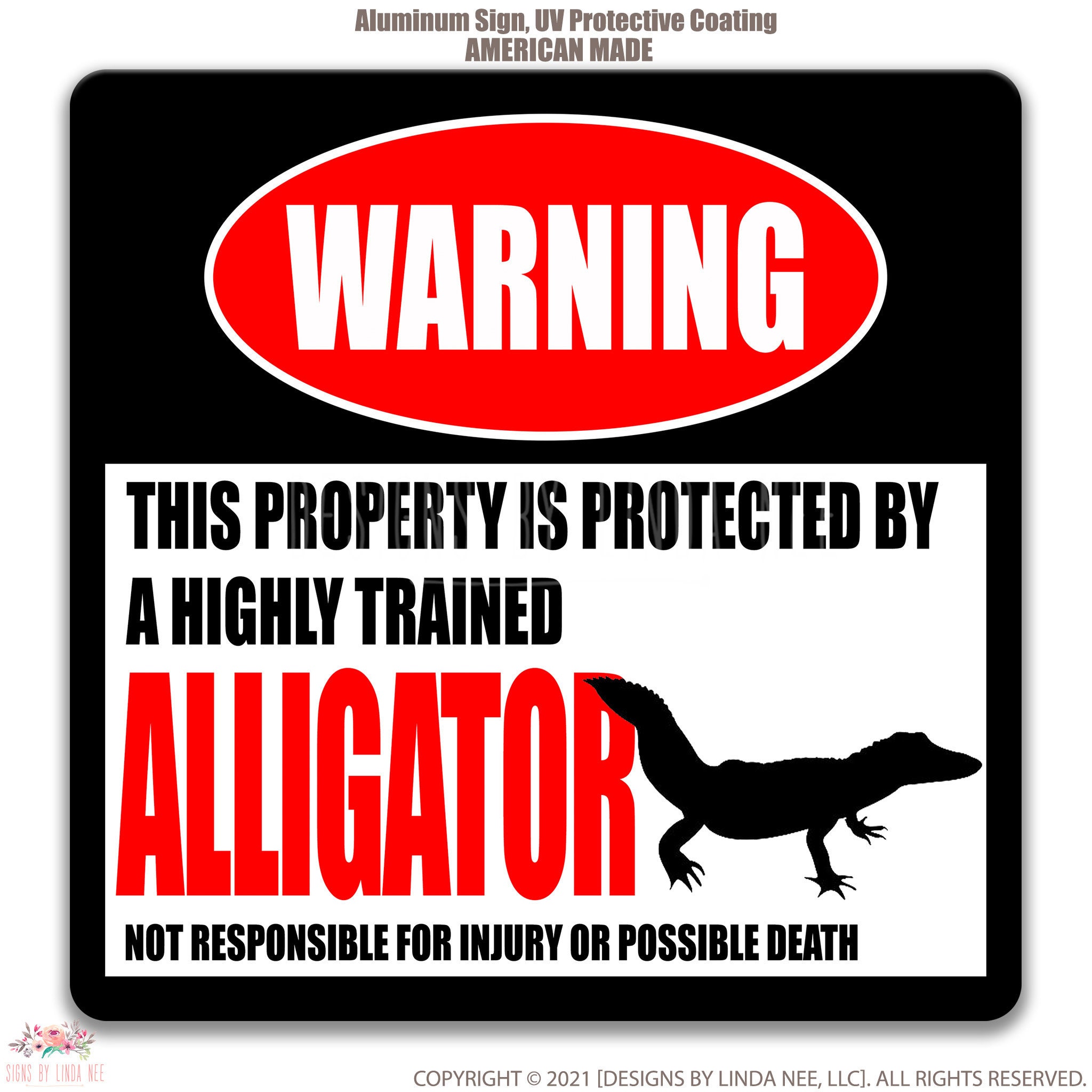 Funny Alligator Sign Beware of Alligator Sign Alligator | Etsy