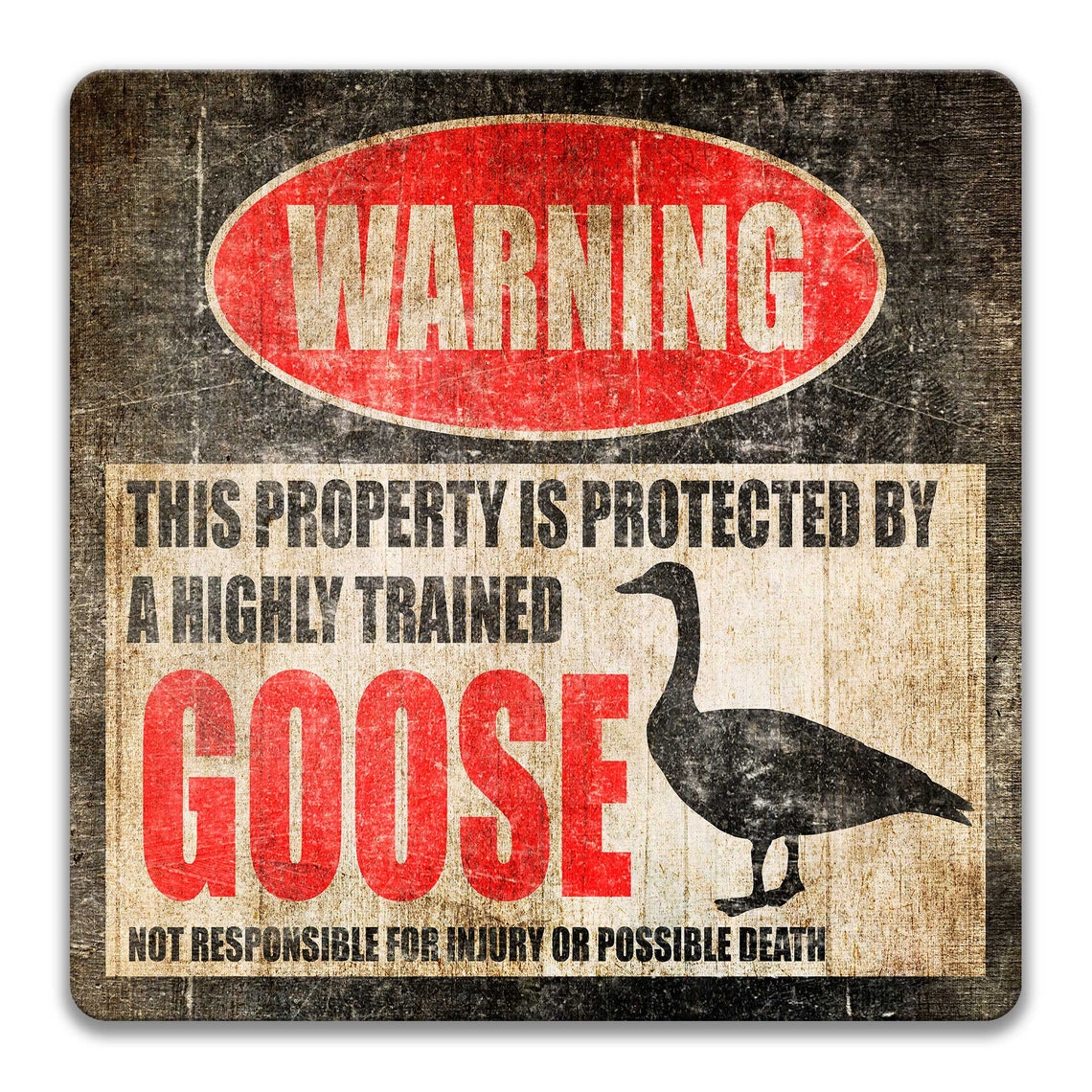 Goose Sign Goose Warning Sign Funny Goose Sign Goose Coop Sign - Etsy