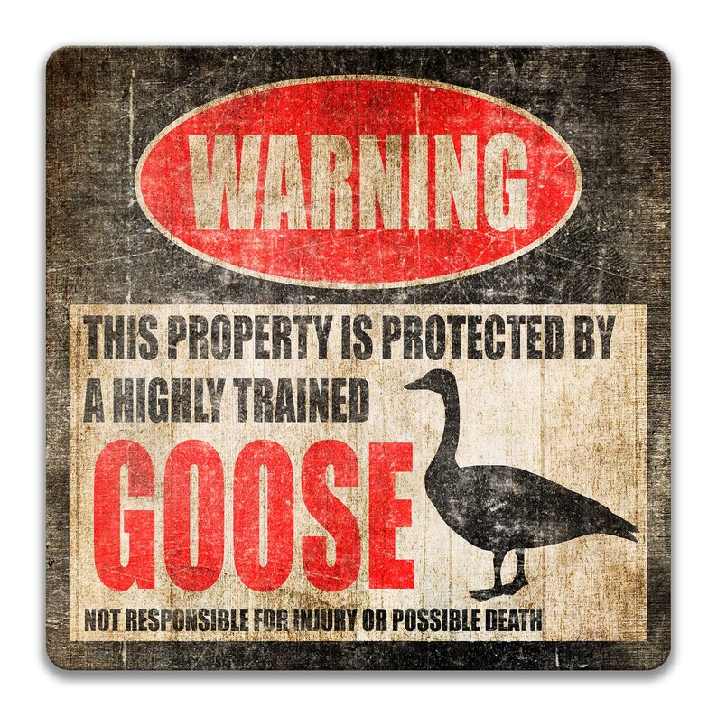 Goose Sign Goose Warning Sign Funny Goose Sign Goose Coop Sign - Etsy