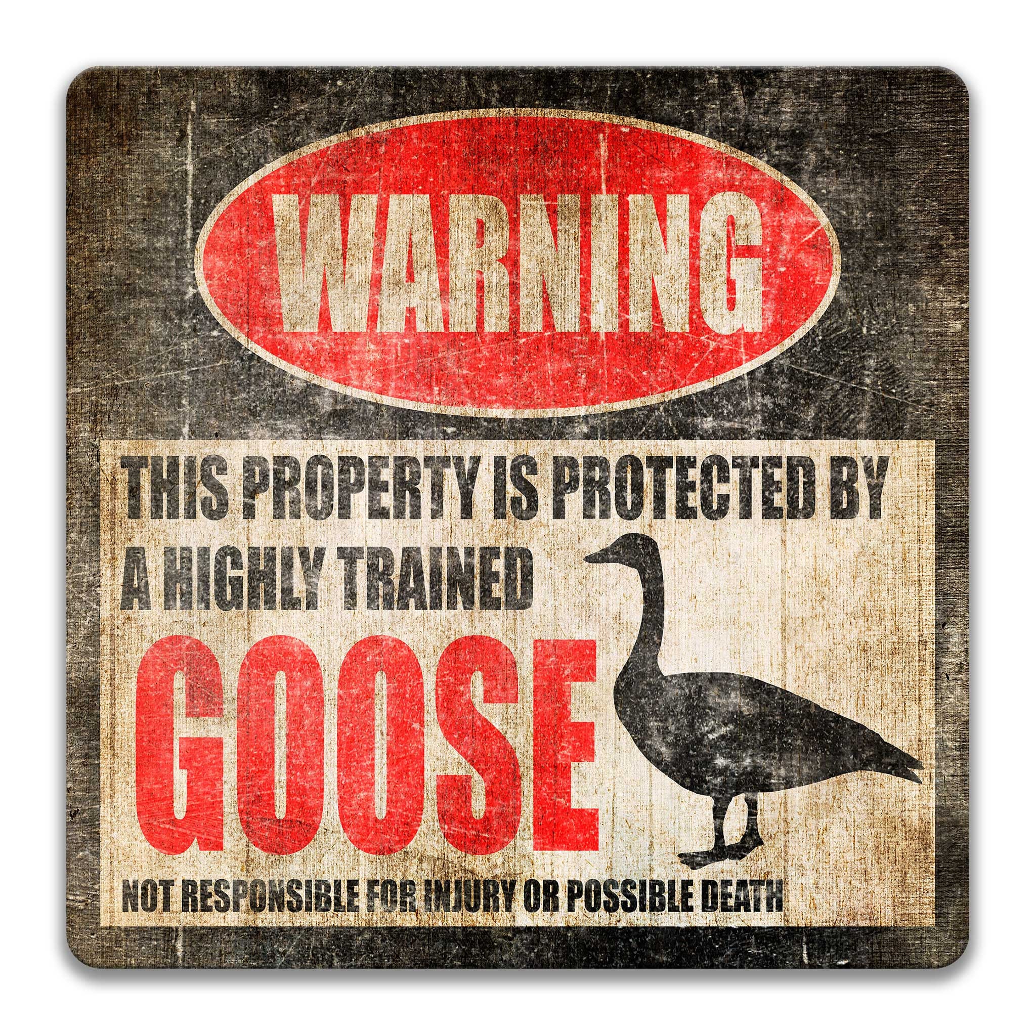 Goose Sign Goose Warning Sign Funny Goose Sign Goose Coop Sign | Etsy