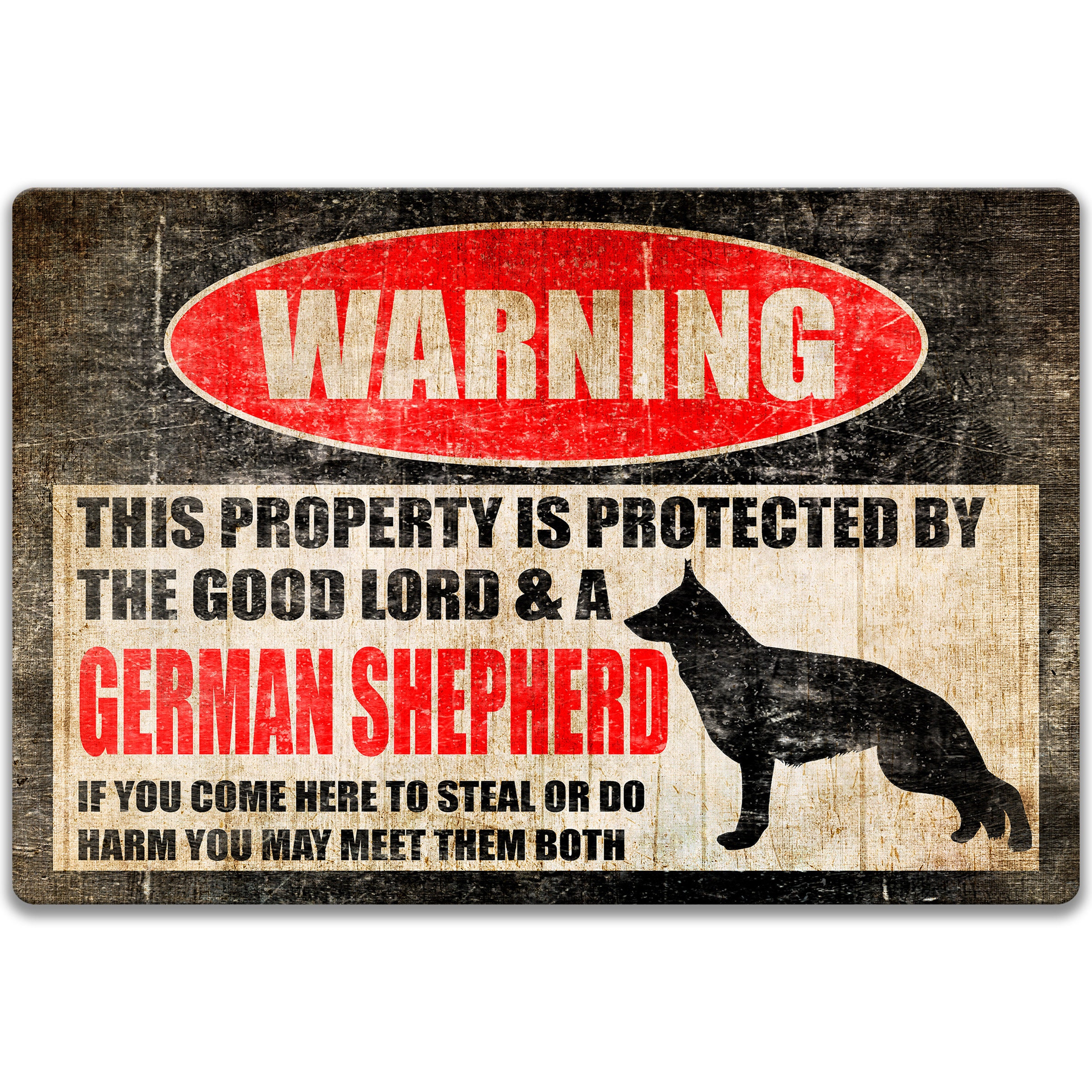 German Shepherd Dog Sign No Trespassing Sign Funny Metal Sign - Etsy