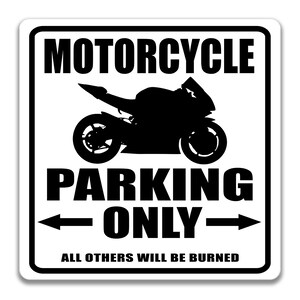 Motorcycle Parking Sign, Motorcycle Sign, Gift for Biker, Motorcyclist ...
