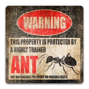 Funny Ant Warning Sign, Ant Decor, Ant Sign, Pest Sign, Insect Lover ...