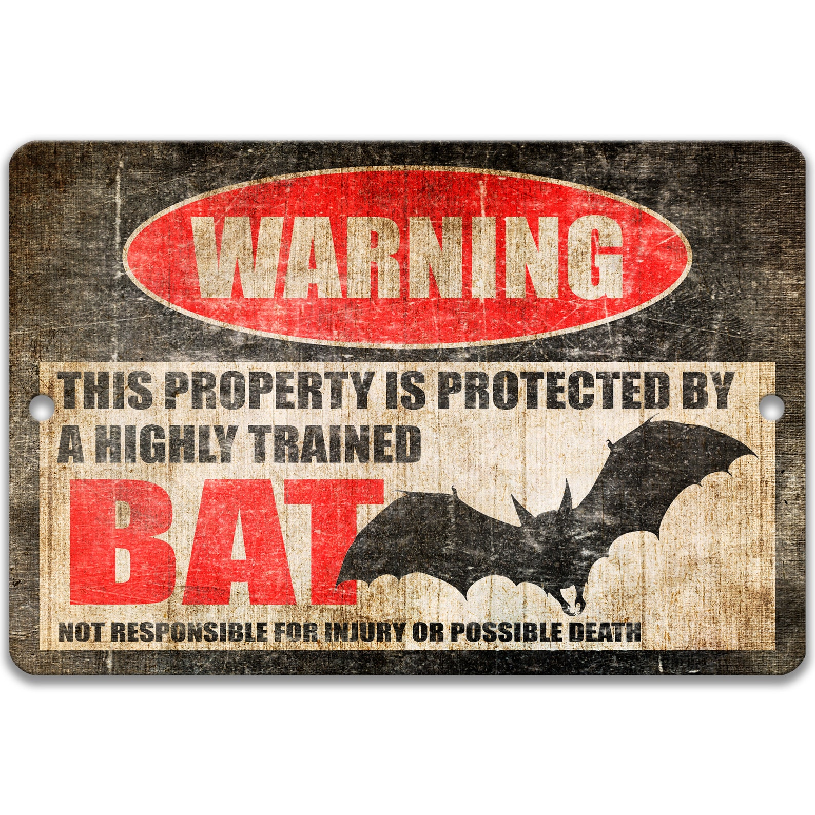 Funny Bat Warning Sign, Bat Decor, Bat Sign, Flittermouse Sign, Vampire ...