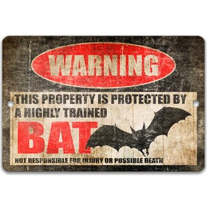 Funny Bat Warning Sign, Bat Decor, Bat Sign, Flittermouse Sign, Vampire ...