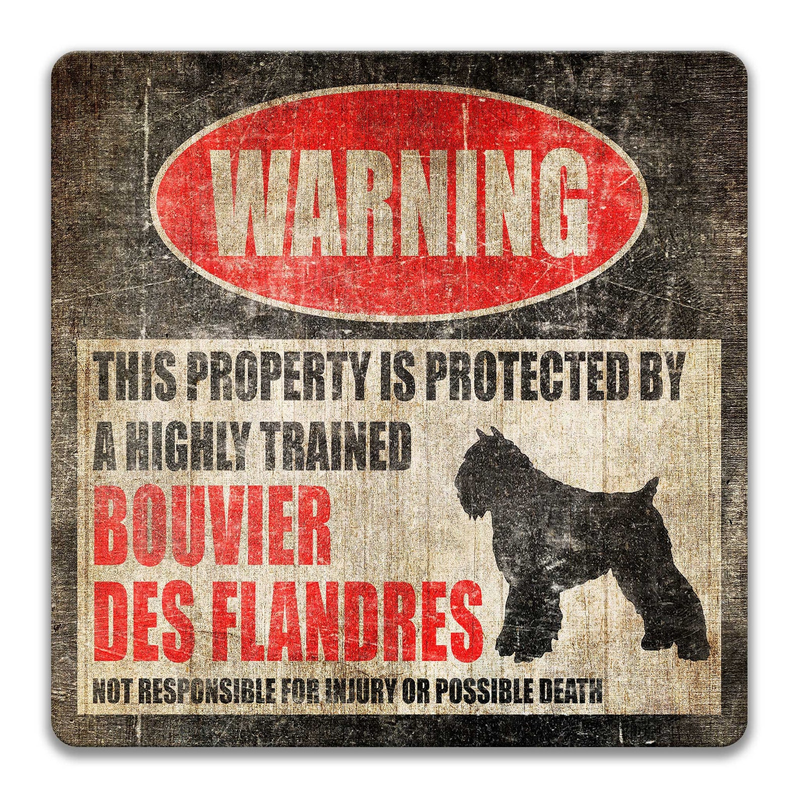 Bouvier Des Flandres Sign Bouvier Dog Sign Dog Warning Sign - Etsy