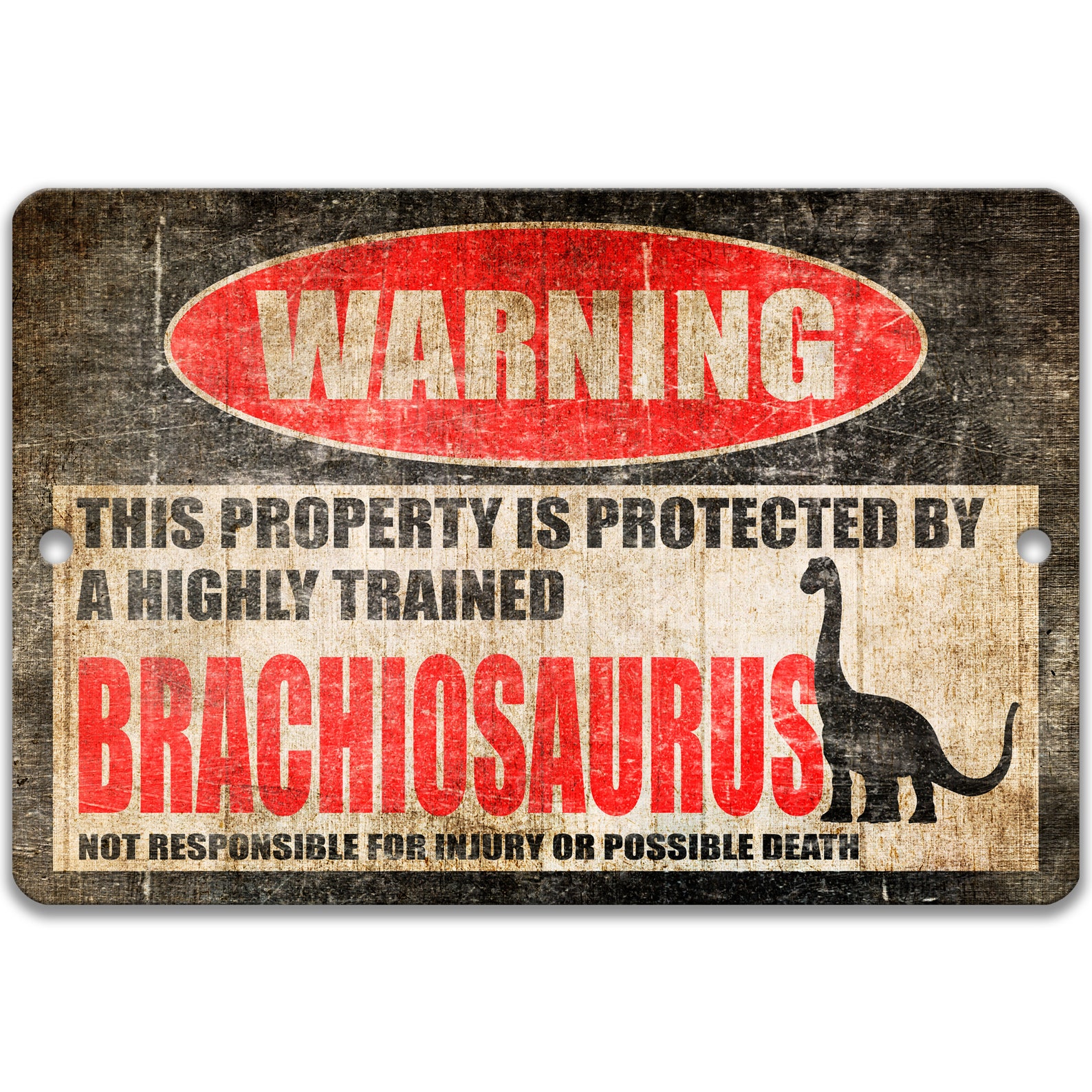 Funny Dad Gifts, Brachiosaurus Warning Sign, Beware of Dinosaur Sign ...