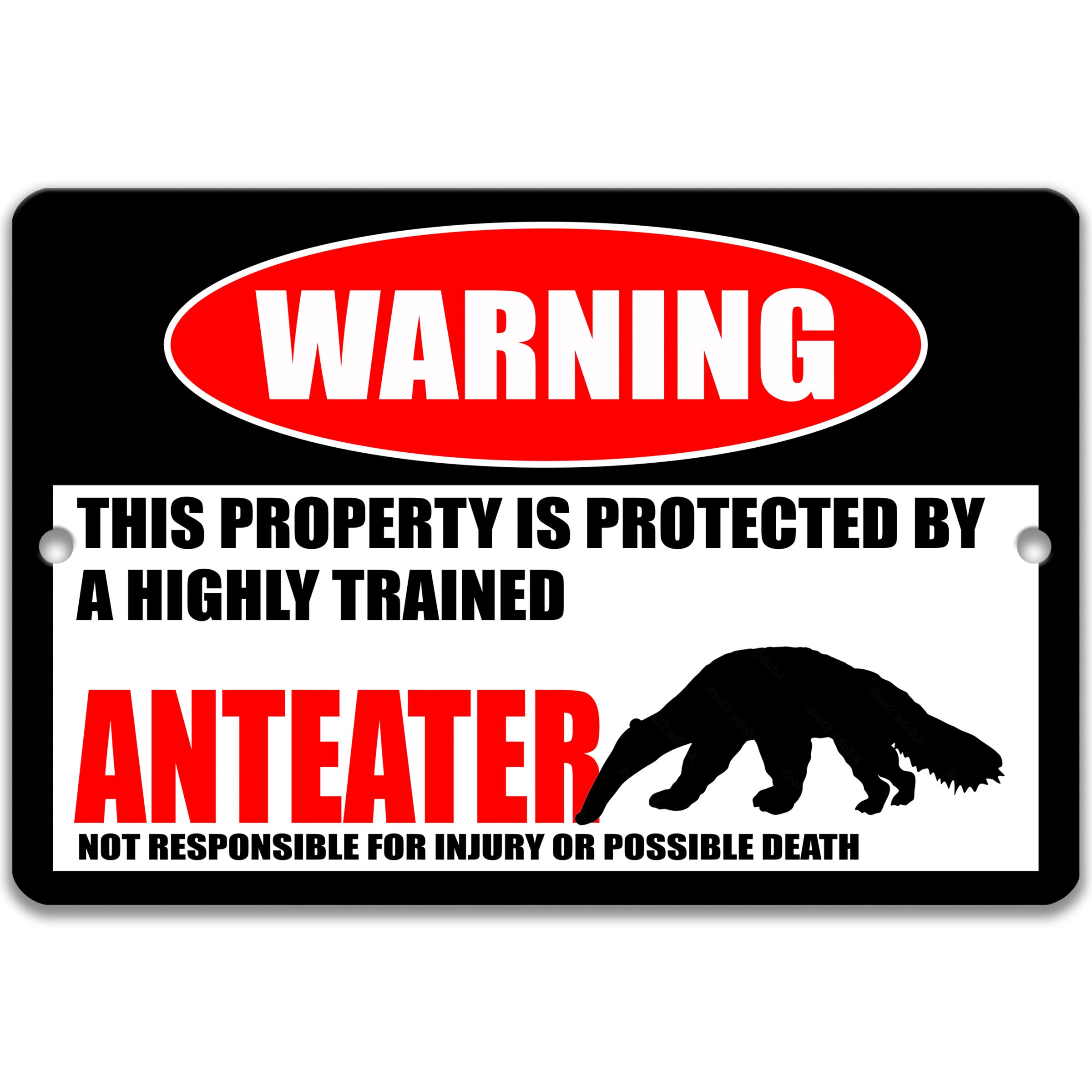 Funny Anteater Warning Sign, Anteater Decor, Anteater Sign, Aardvark ...