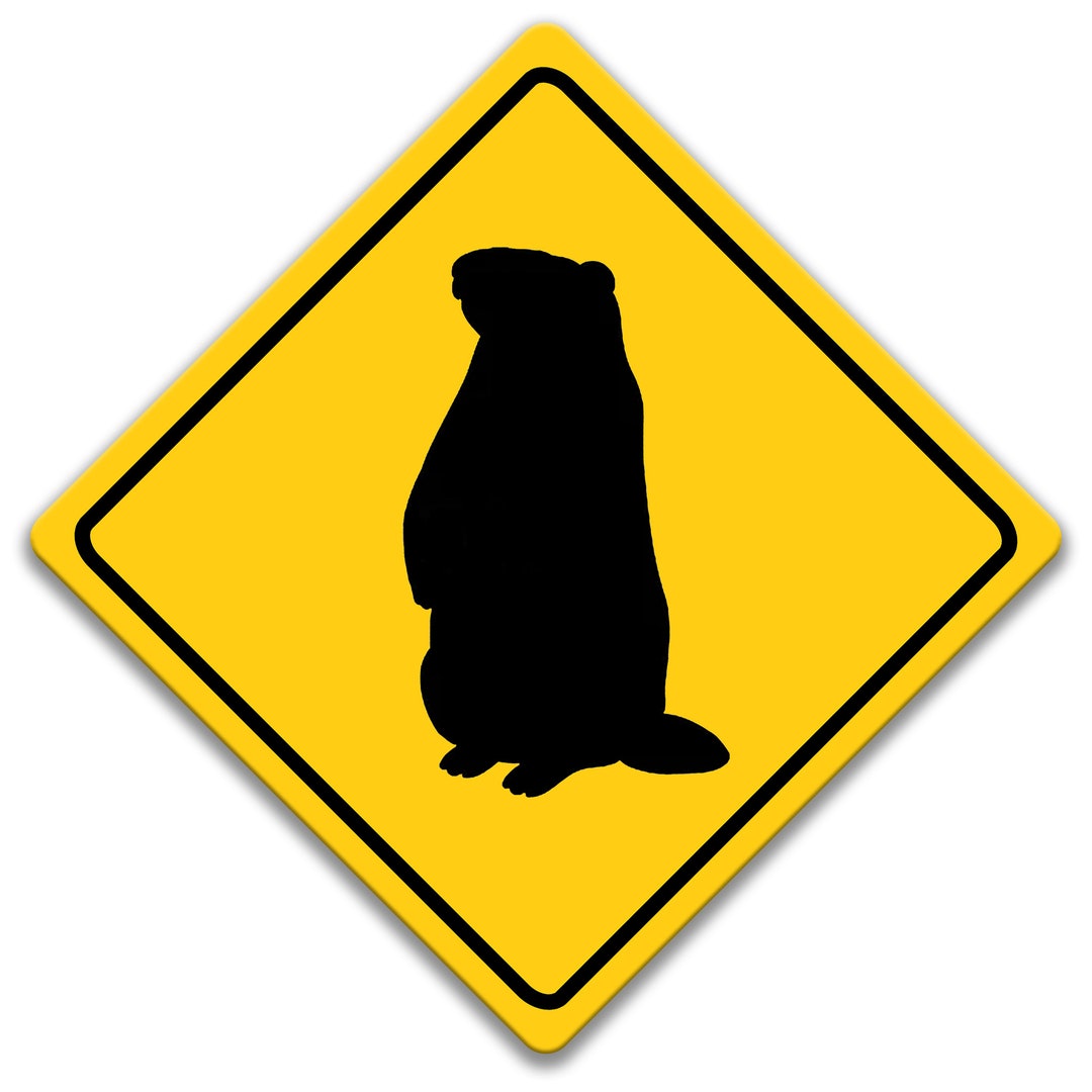Groundhog Metal Sign, Groundhog Warning, Golf Course Pests, Groundhog ...