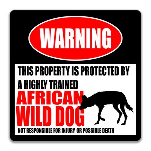 Funny African Wild Dog Warning Sign, African Wild Dog Decor, Cape ...