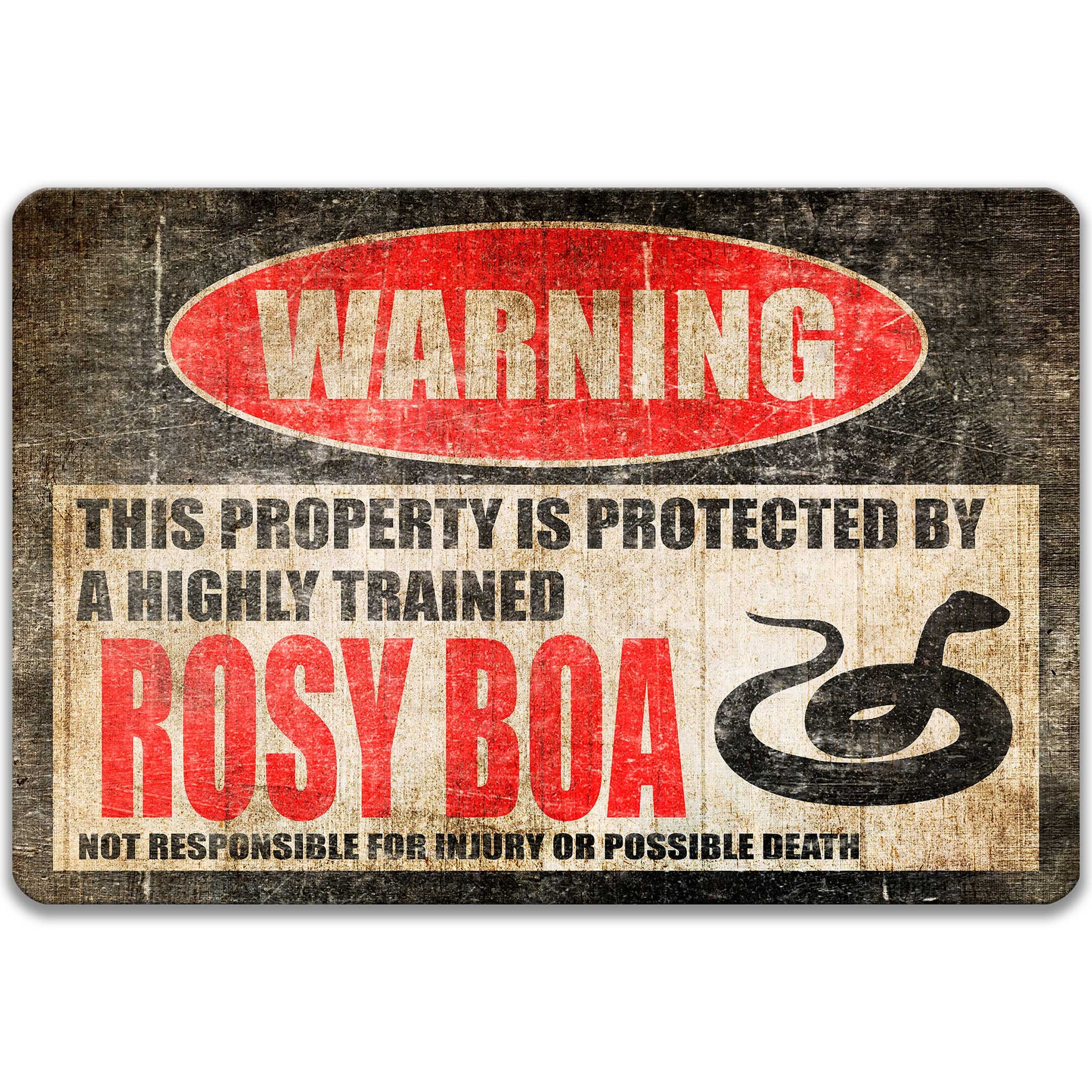 Rosy Boa Warning Sign Rosy Boa Sign Rosy Boa Gift Rosy Boa - Etsy