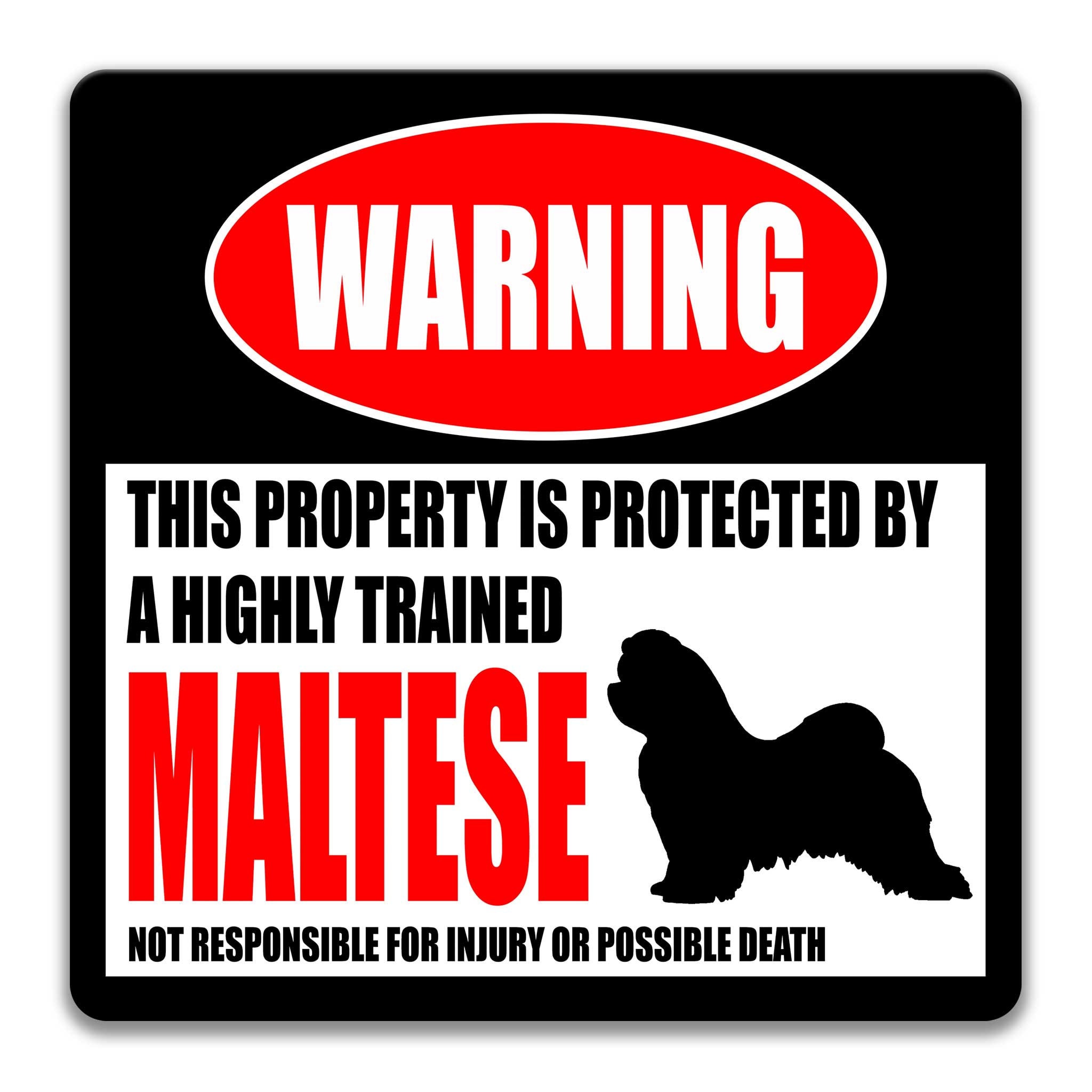 Funny Maltese Sign Maltese Dog Sign Dog Warning Sign Dog Mom | Etsy