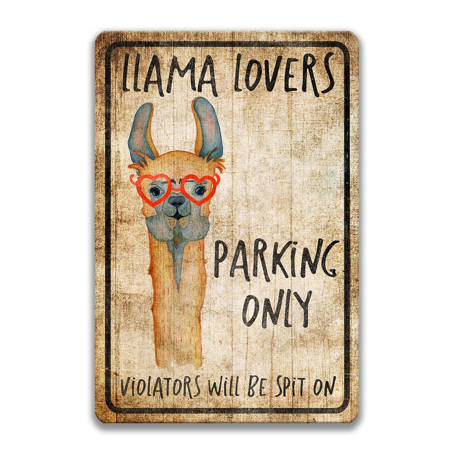 Llama Sign Funny Metal Signs Llama Accessories Llama Parking - Etsy