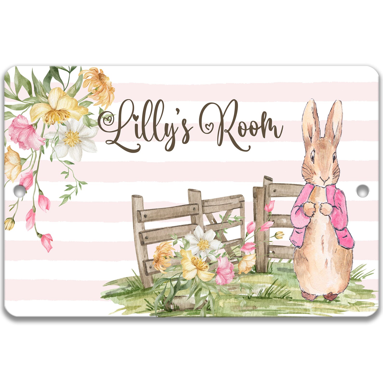 Peter Rabbit Sign Personalized Door Sign for Kids Nursery | Etsy
