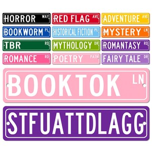 Library Street Sign, Bookshelf Sign, Bookish Decor for Book Nook, Book ...