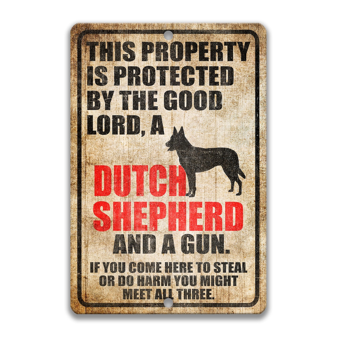 Dutch Shepherd Sign Dog Warning Sign Dog Sign Dutch Shepherd Dog Gift ...