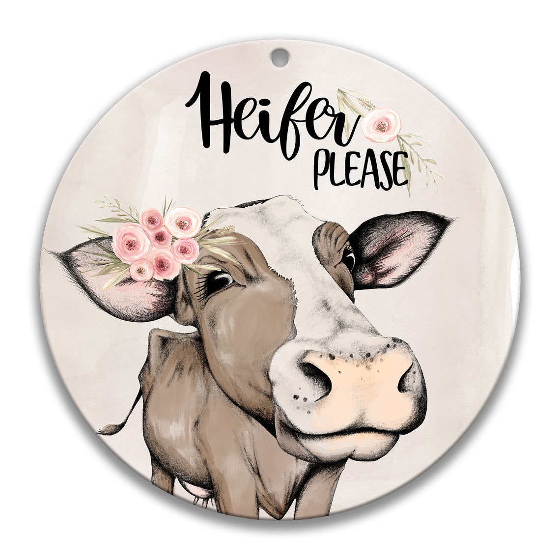 Heifer Sign, Heifer Please Sign, Cow Sign, Heifer Round Wreath Sign ...