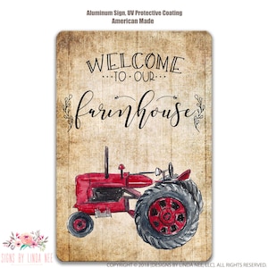 Personalized Red Tractor Sign Farmhouse Sign Vintage Tractor Sign ...