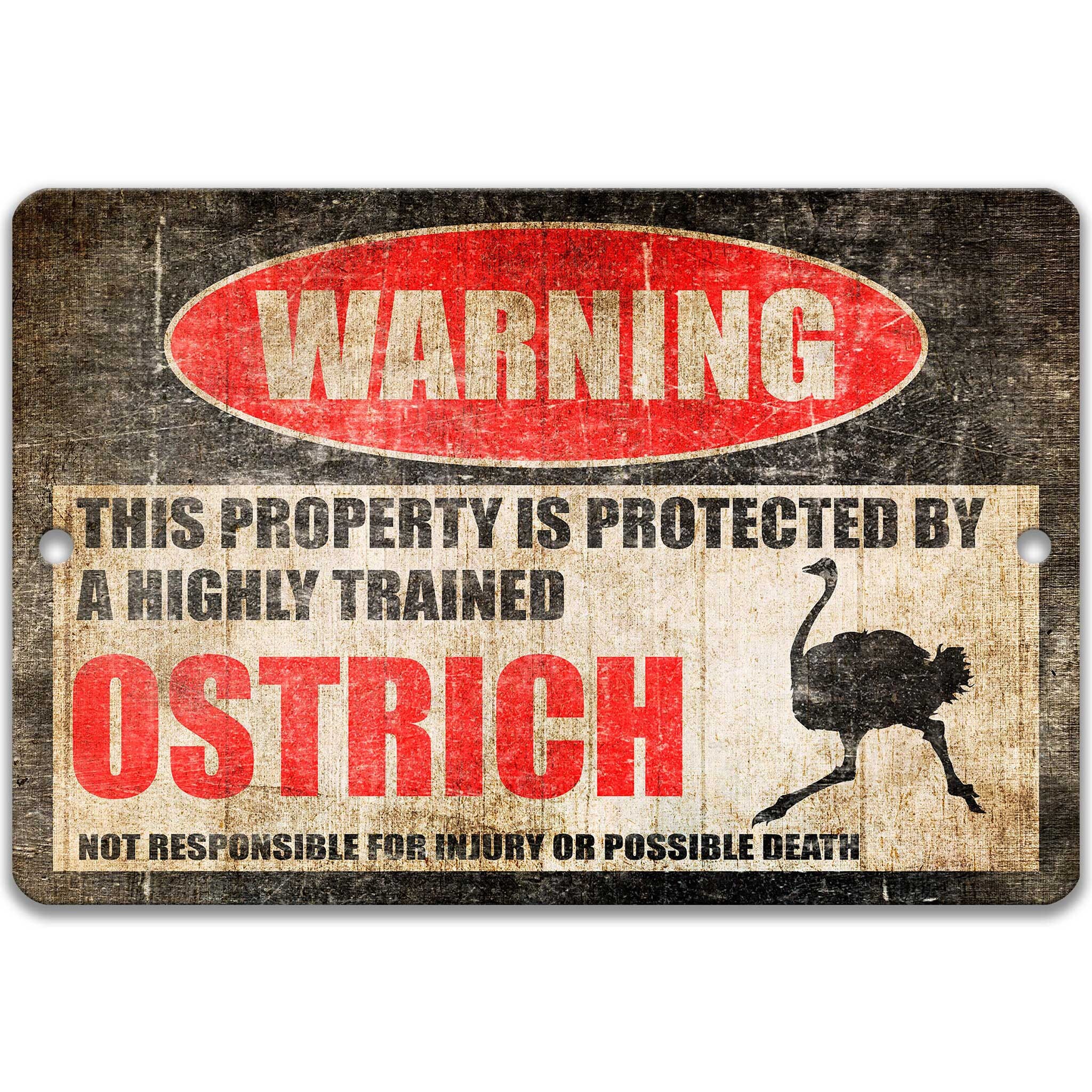 Ostrich Sign Ostrich Warning Sign Funny Ostrich Sign Bird Coop Sign ...