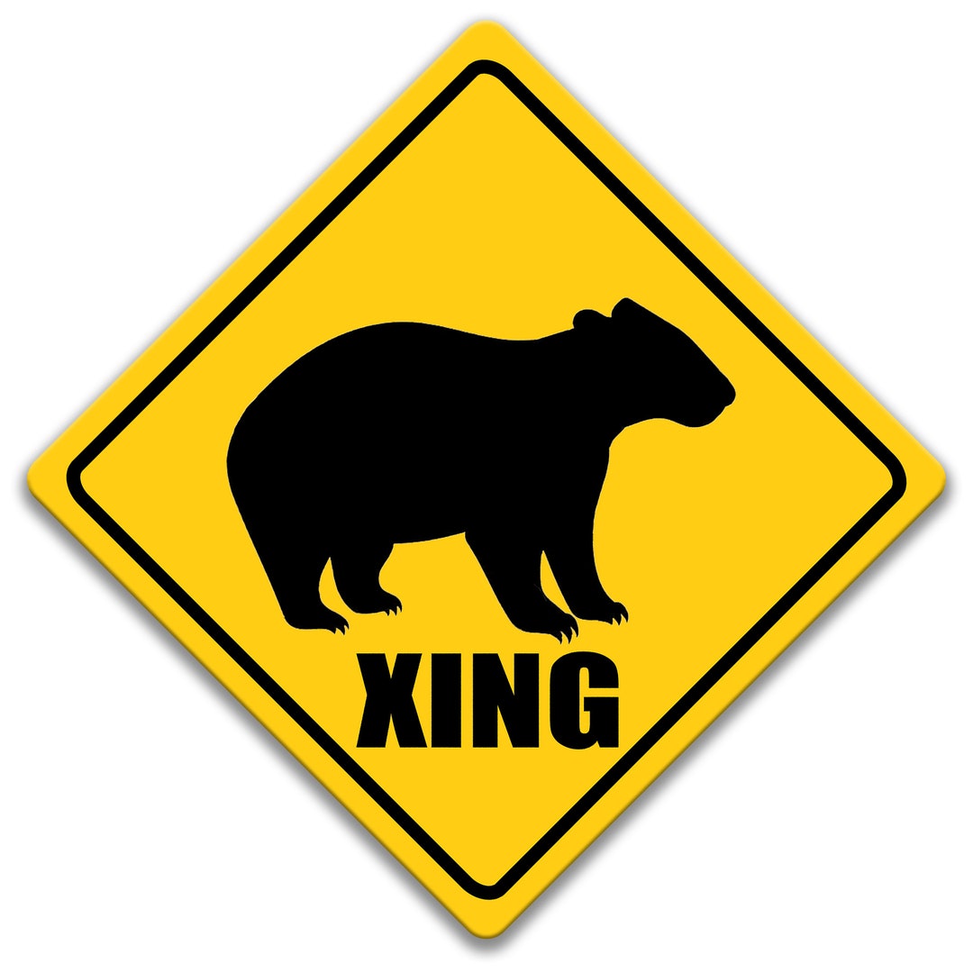 Wombat Crossing Sign, Woodland Animals, Wombat Xing Sign, Wombat Decor ...