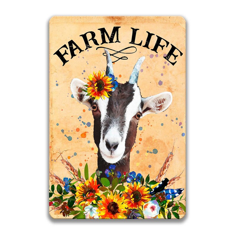 Farm Life Sign Goat Decor Goat Sign Farm Sign Stable Sign | Etsy